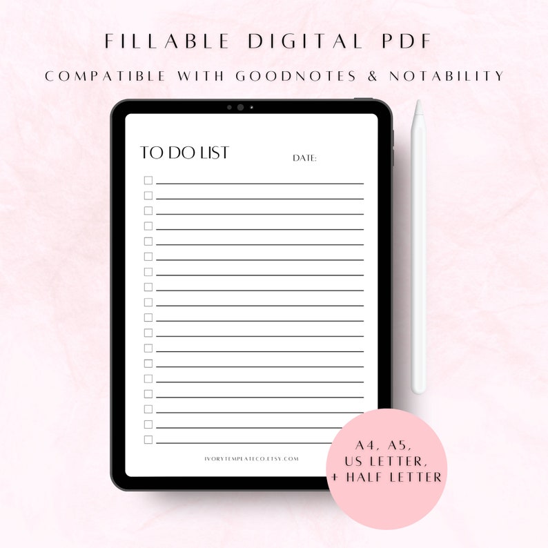 Minimal to Do List, Task List, to Do List Notepad, Task Checklist ...