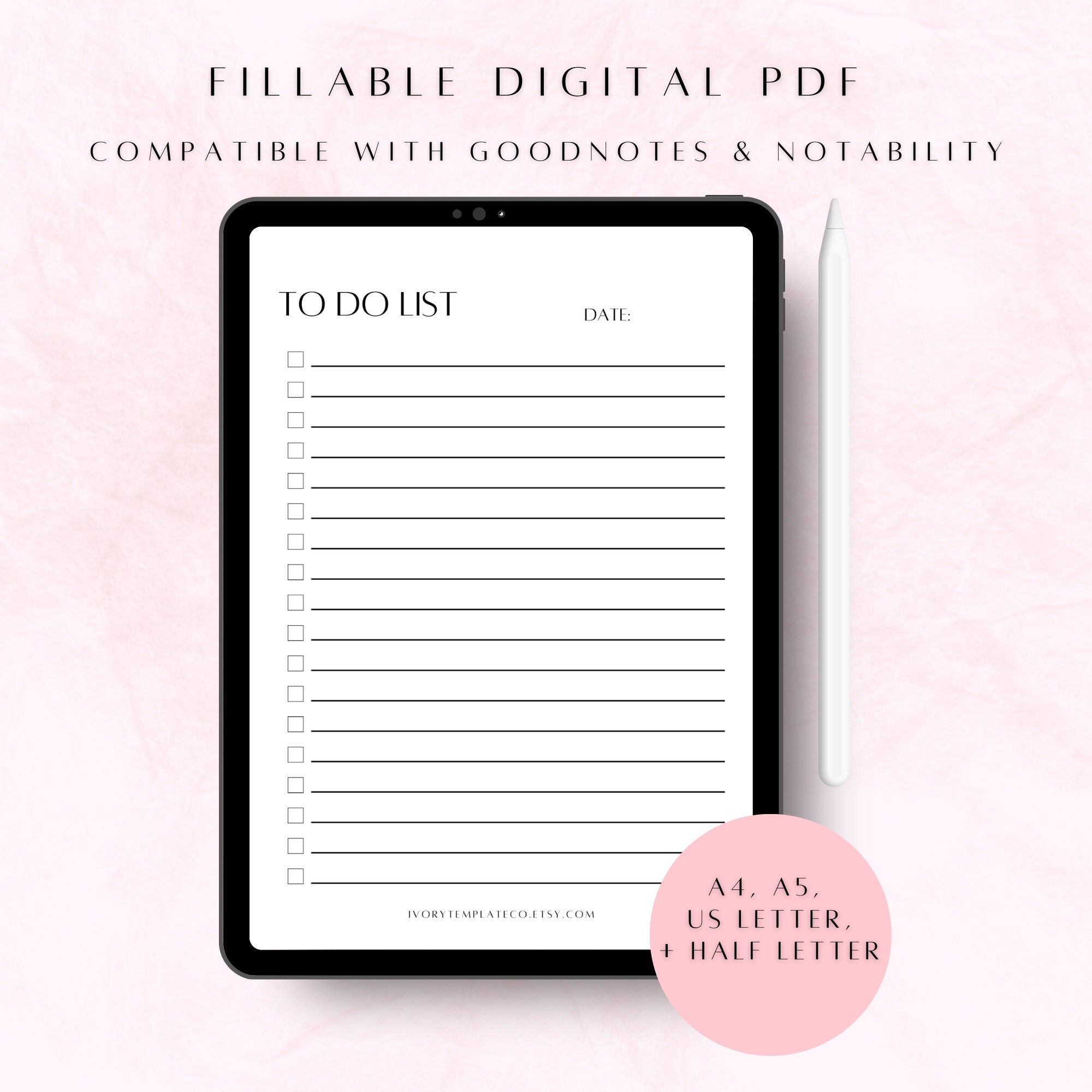 Minimal to Do List, Task List, to Do List Notepad, Task Checklist ...