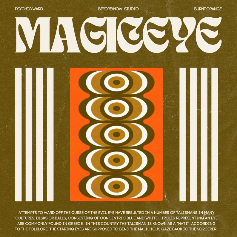 The Magic Eye Printable 70s Style Wall Art Burnt Orange. - Etsy