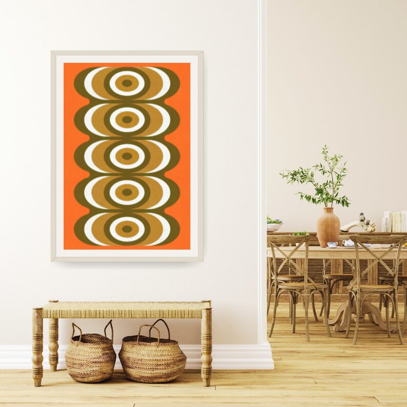 The Magic Eye Printable 70s Style Wall Art Burnt Orange. - Etsy