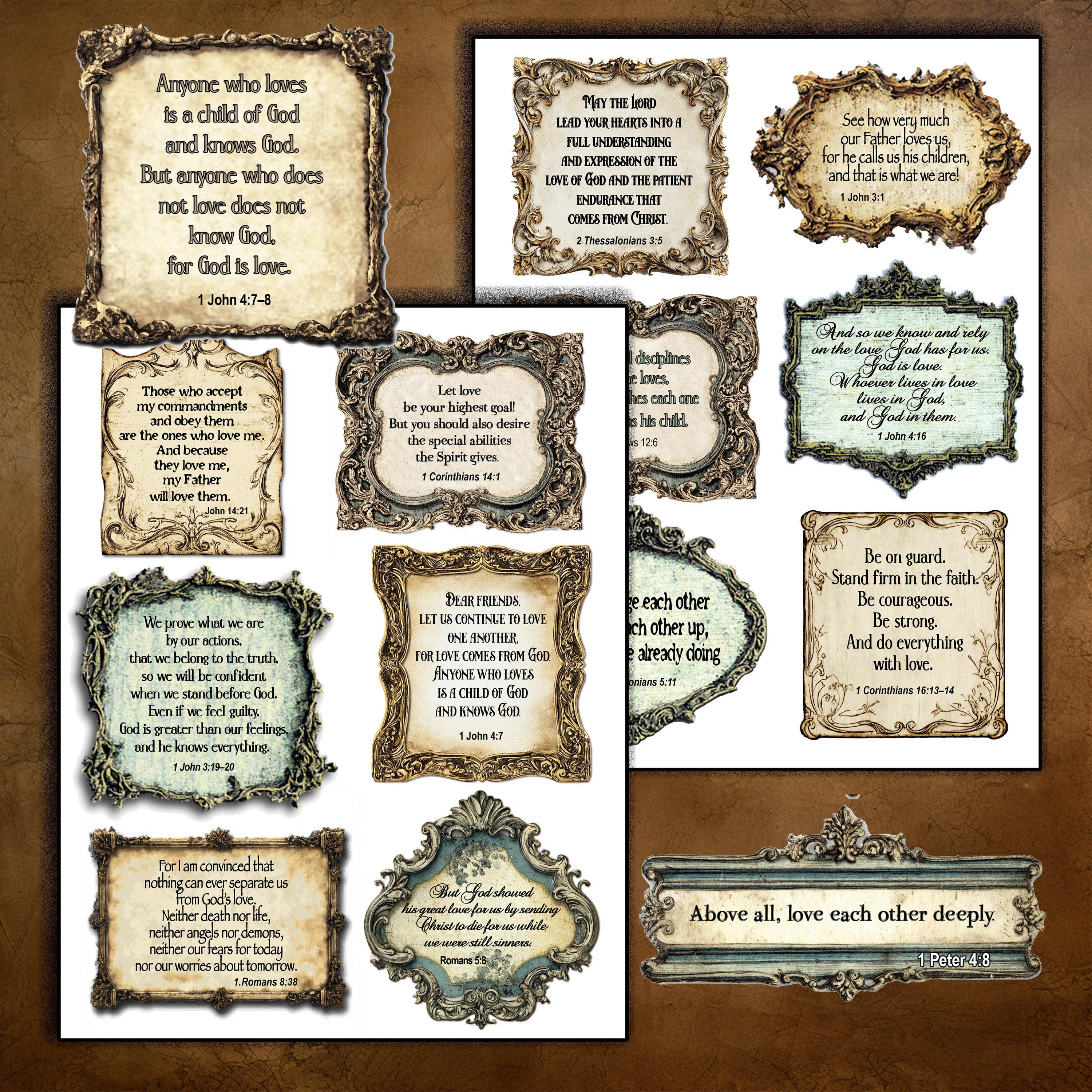 Vintage Bible Scripture Scraps Christian Printable Ephemera Verse ...