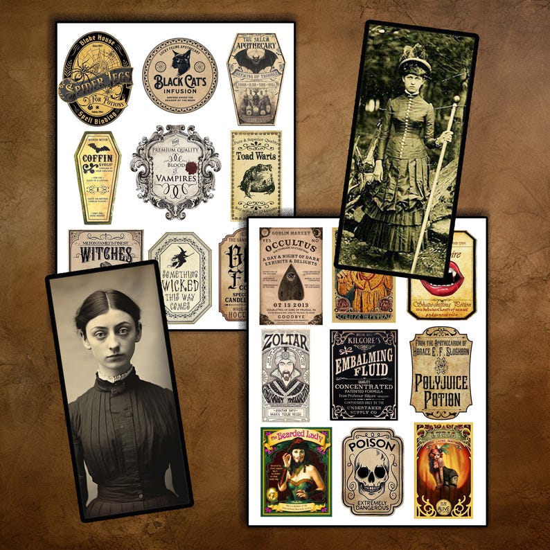 Halloween Flip-out Pocket Packs Mix'n'match Ephemera for Junk Journals ...