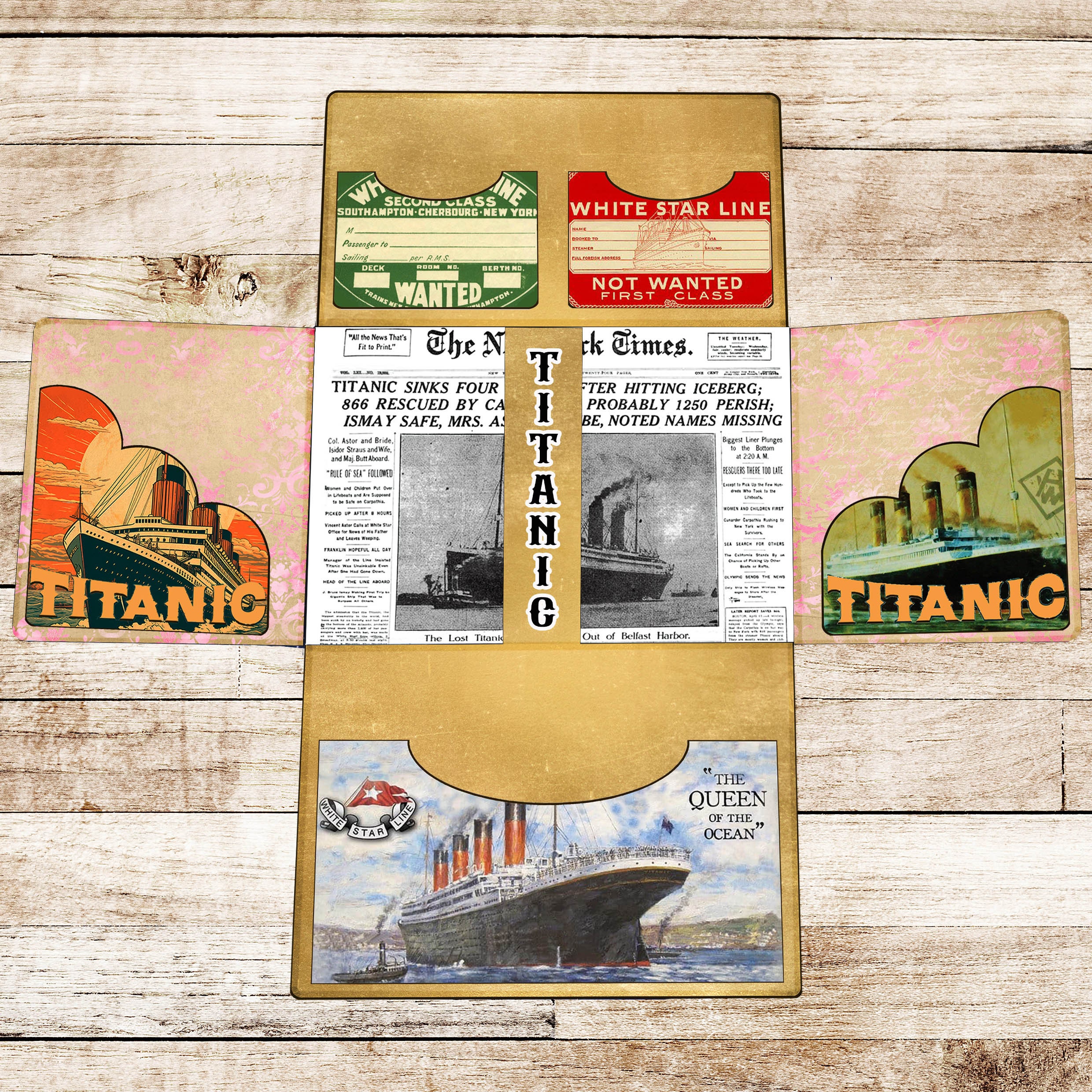Titanic Ephemera Vintage Junk Journal Expandable Envelope Printable ...