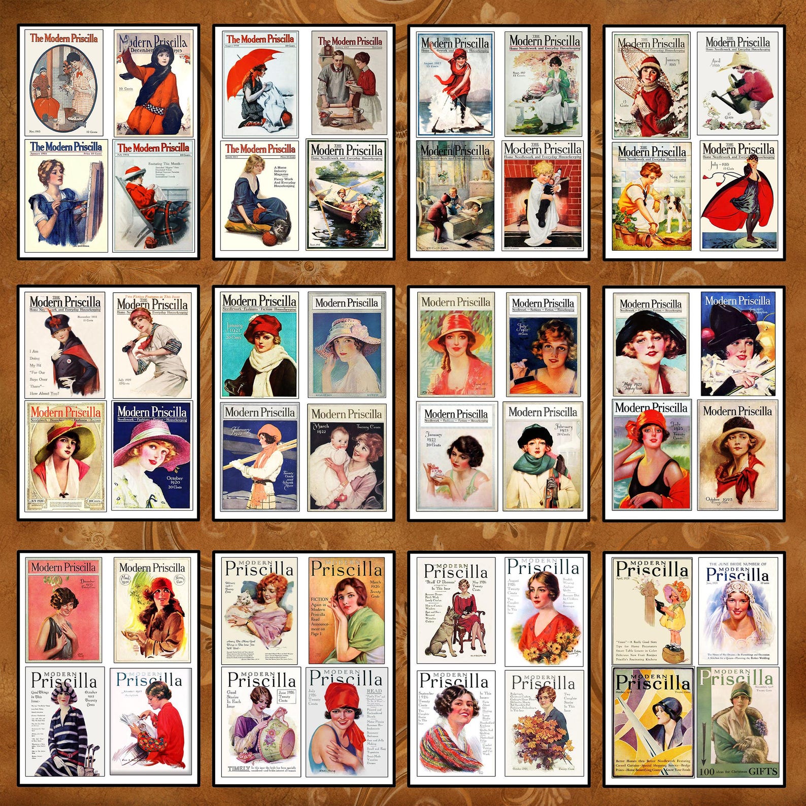 Vintage Fashion Magazine Covers Ephemera Bundle 50+ Printable Card ...