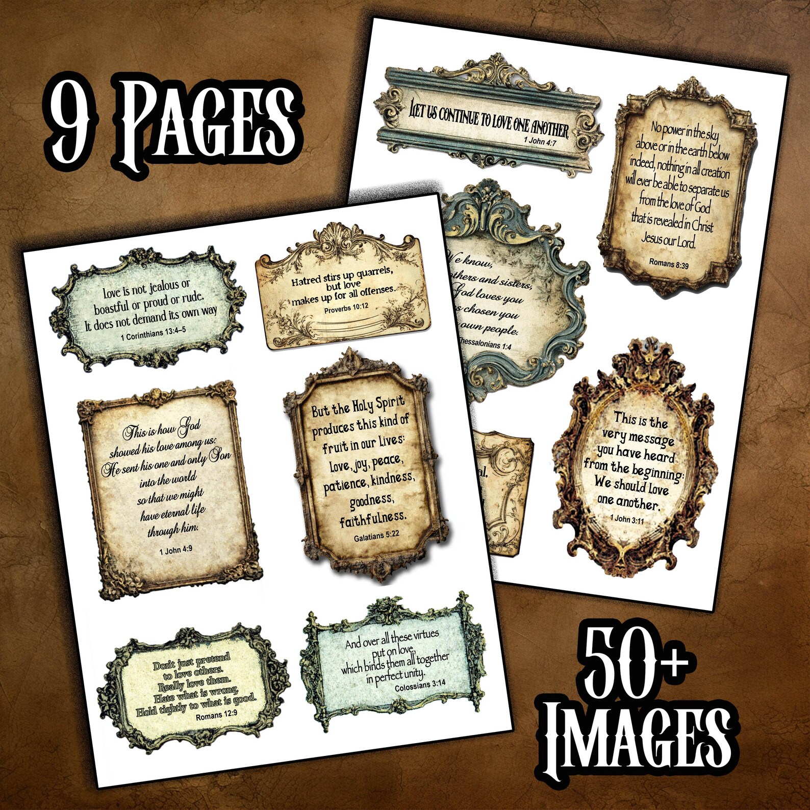 Vintage Bible Scripture Scraps Christian Printable Ephemera Verse ...