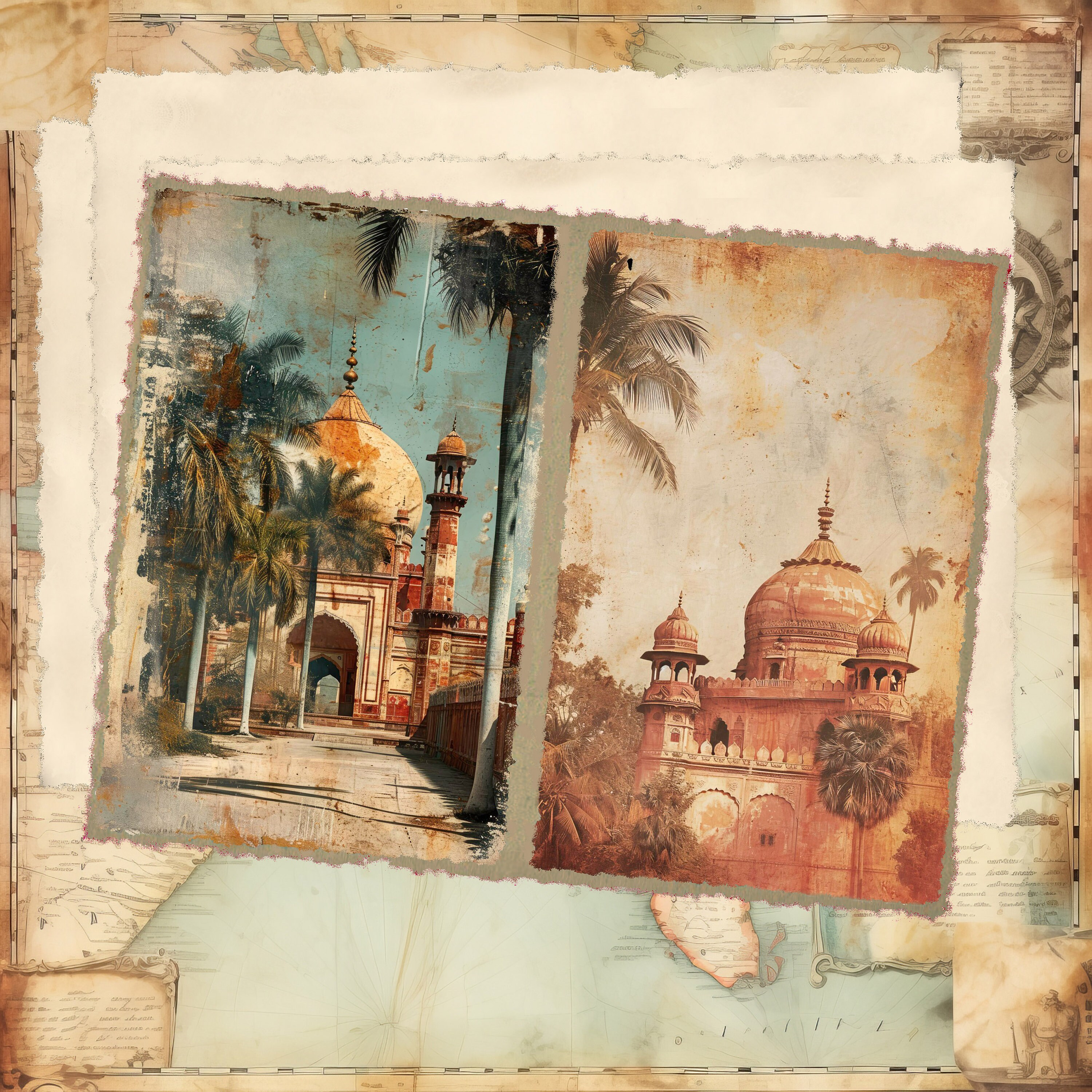 Vintage Junk Journal Printable Pages India Travel Journal Travel ...