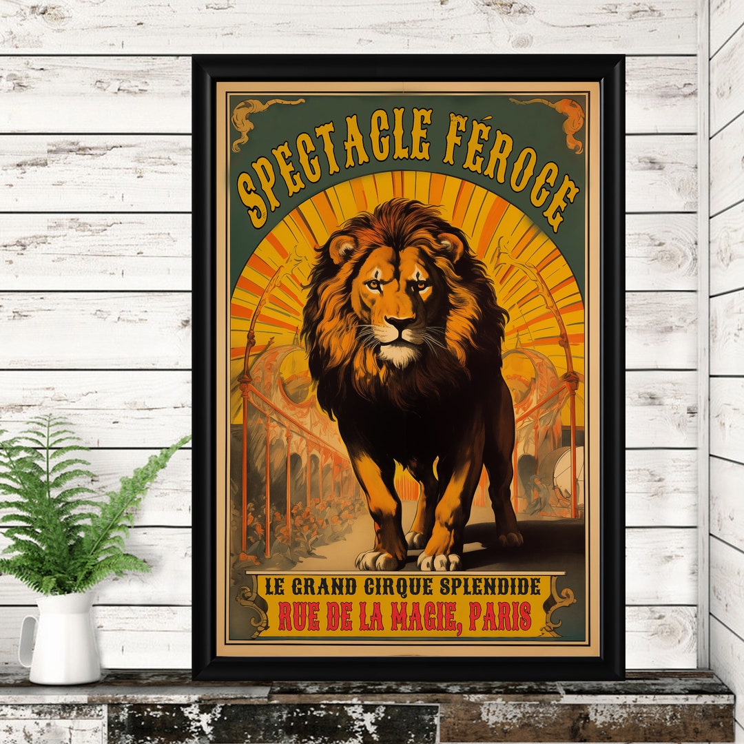 Vintage Original Circus Poster Digital Hi-res 300 Dpi Print Ferocious ...