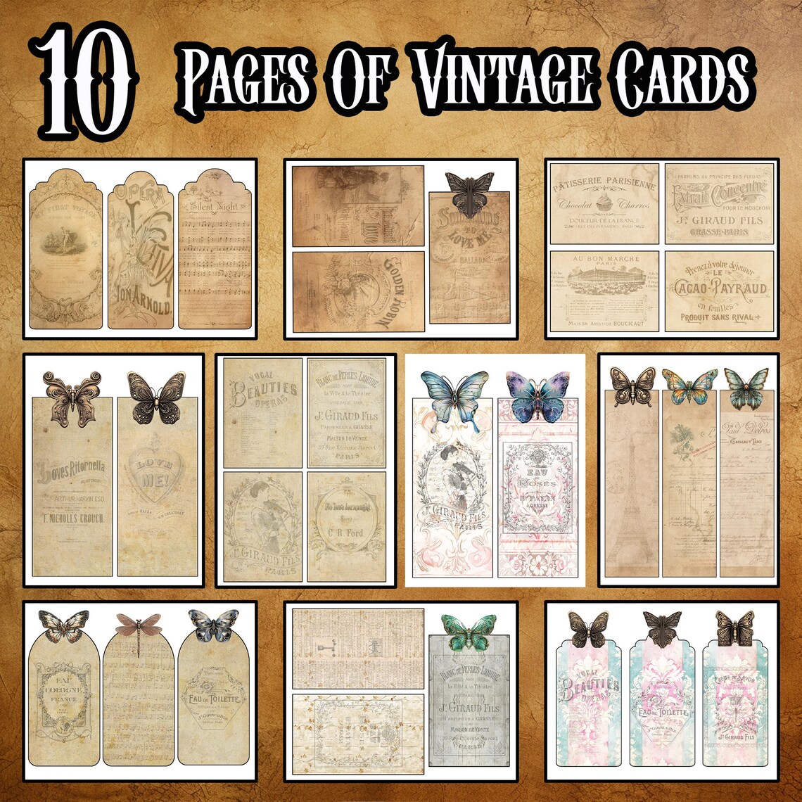 Vintage Butterfly Ephemera Add-on Bundle Over 100 Printable Butterfly ...