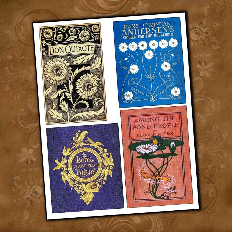 Authentic Vintage Book Covers Ephemera Bundle 50+ Printable Book Covers ...