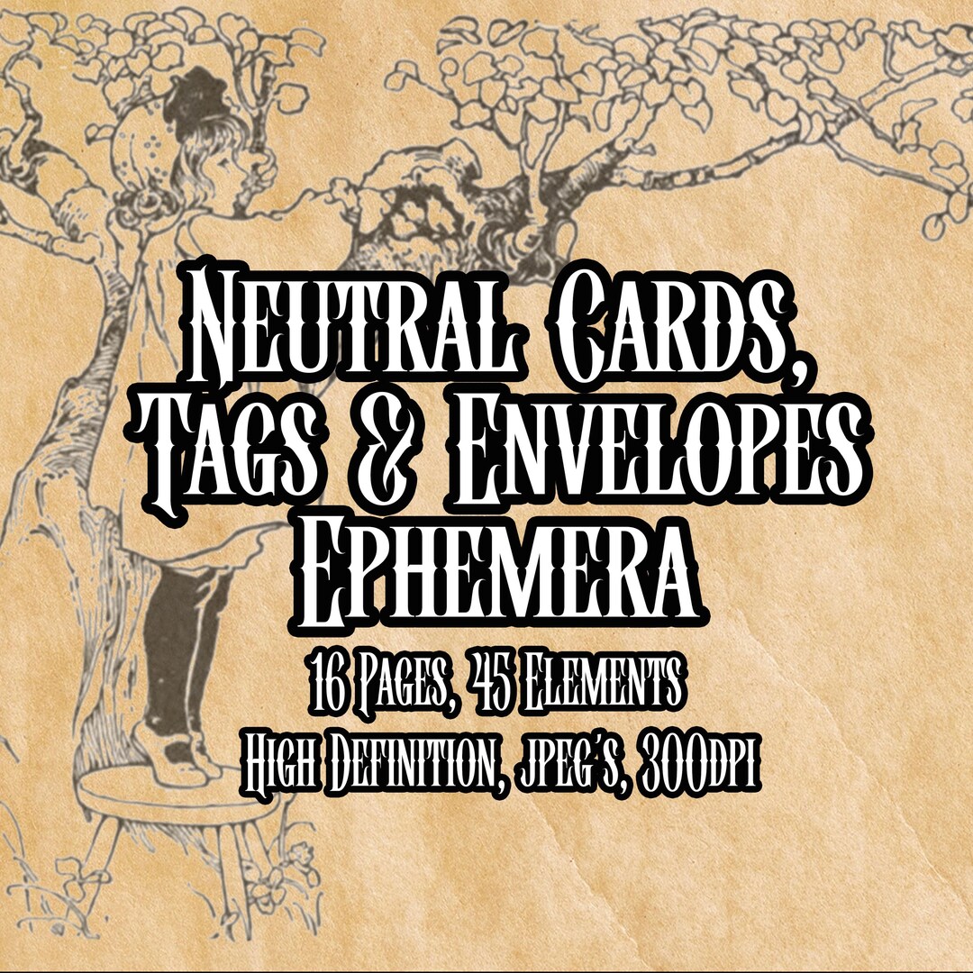 Neutral Printable Envelopes Cards and Labels 16 Page DIY Stationery ...