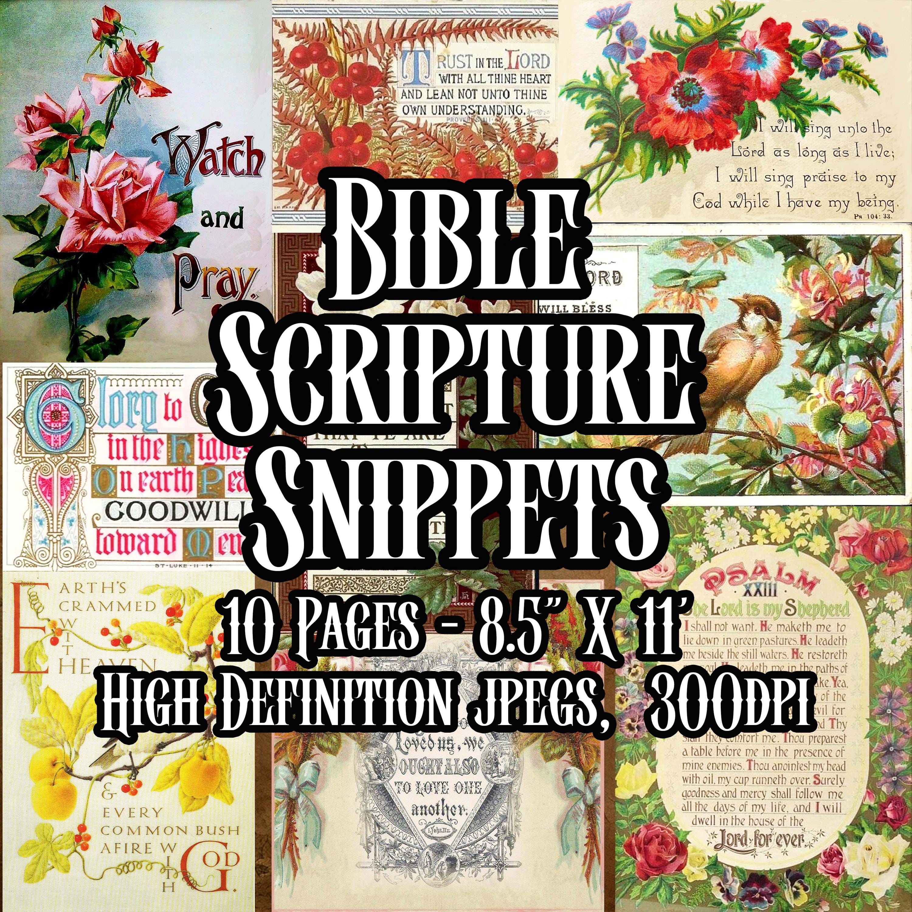 Vintage Bible Scripture Snippets Christian Printable Ephemera Verse ...
