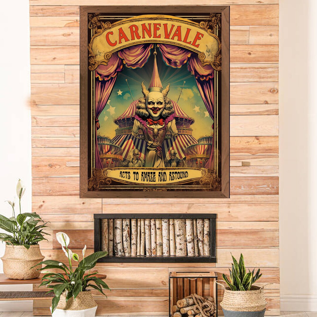 Carnevale of Freaks Digital Print Retro Sideshow Poster Art Nostalgic ...