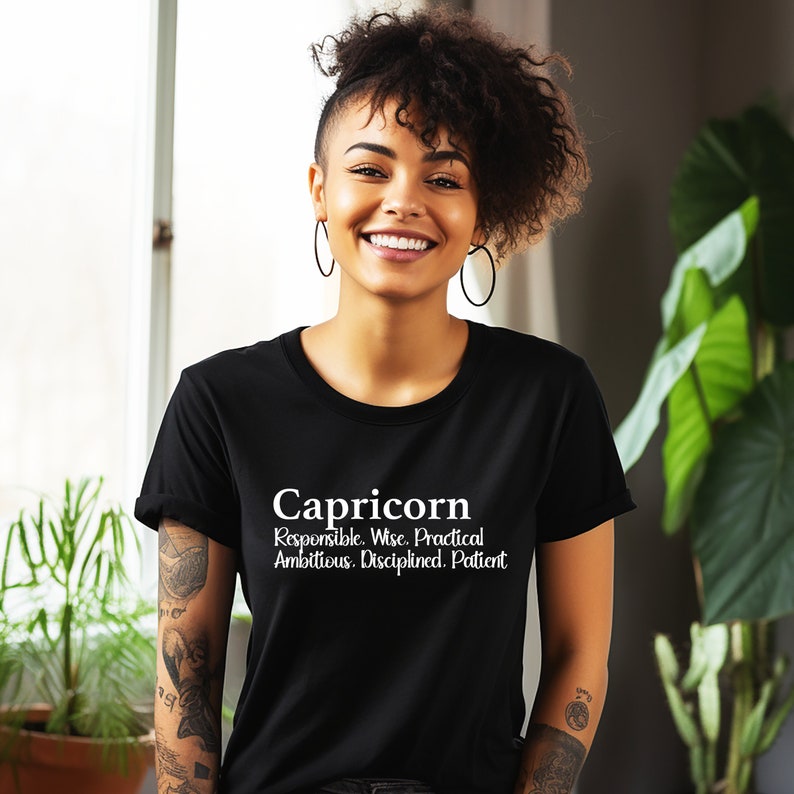 Capricorn Zodiac Horoscope Astrology T Shirt Capricorn Star Sign Born