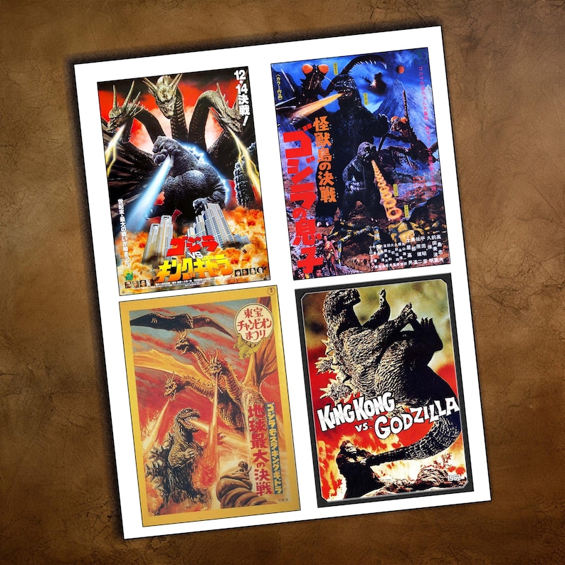 Retro Vintage Godzilla Movie Poster Clipart Ephemera Junk Journal Sci ...