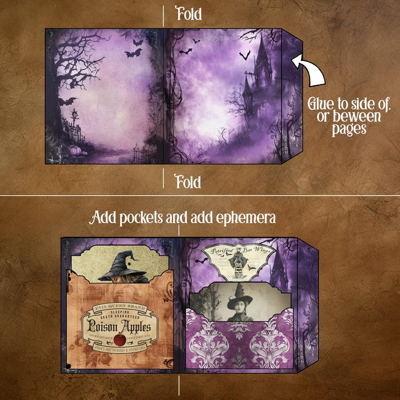Halloween Flip-out Pocket Packs Mix'n'match Ephemera for Junk Journals ...