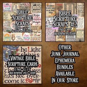 Vintage Bible Scripture Snippets Christian Printable Ephemera Verse ...