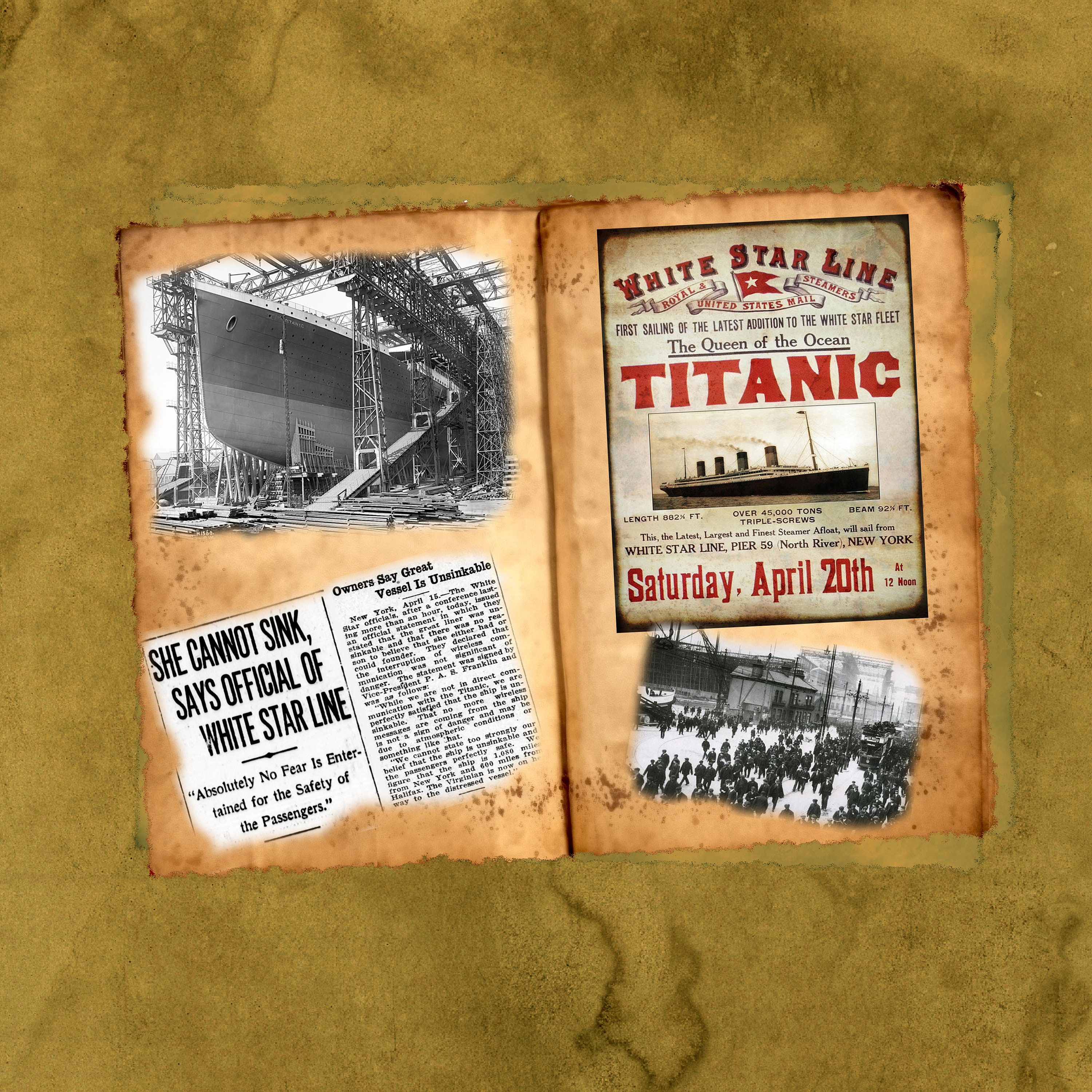 Titanic Ephemera Vintage Junk Journal Printable Pages Scrapbooking ...