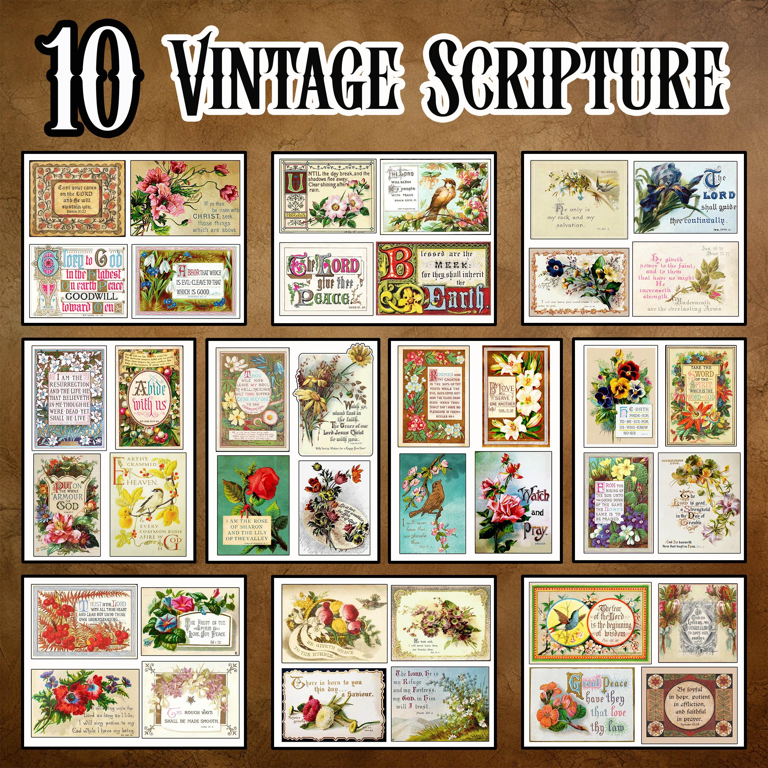 Vintage Bible Scripture Snippets Christian Printable Ephemera Verse ...