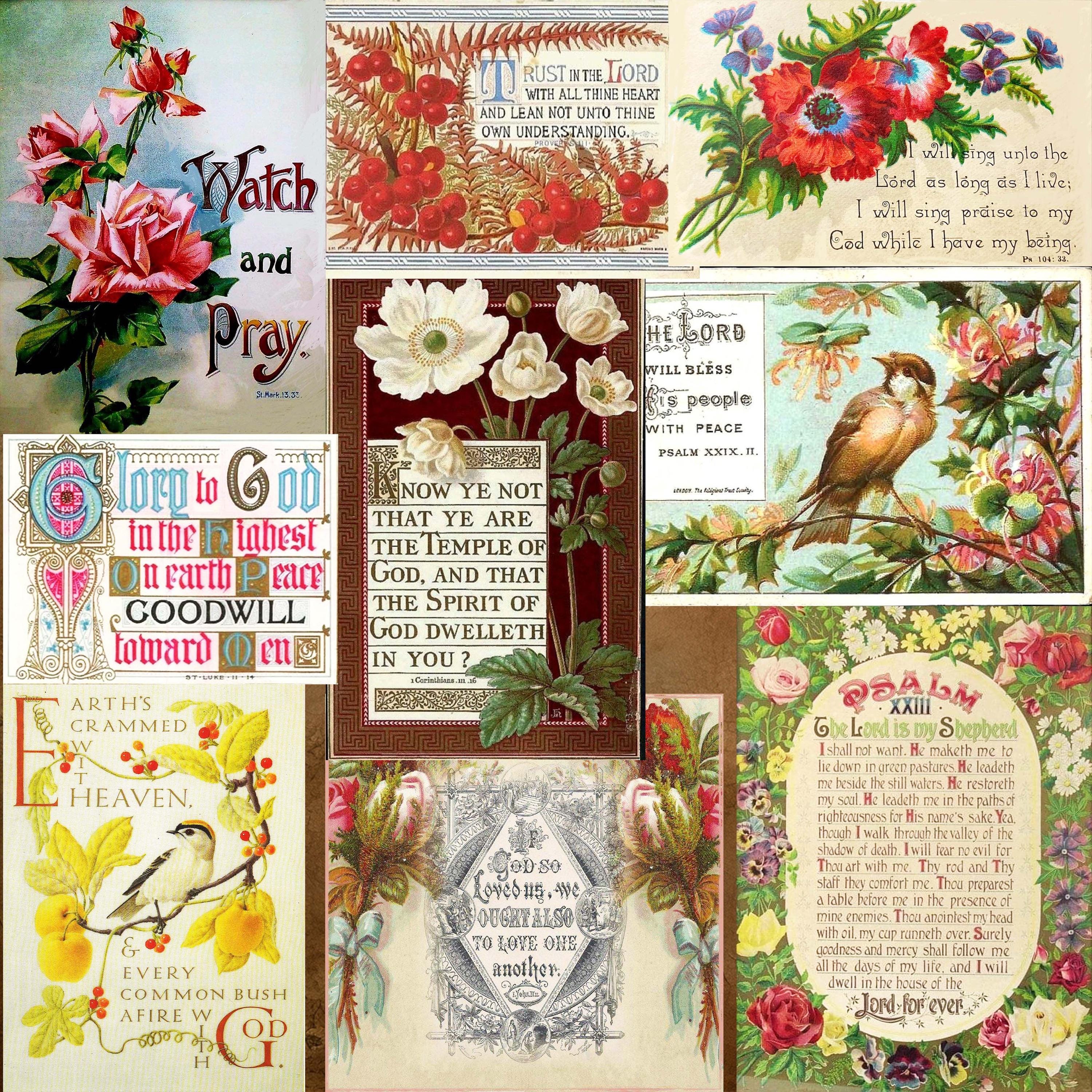 Vintage Bible Scripture Snippets Christian Printable Ephemera Verse ...