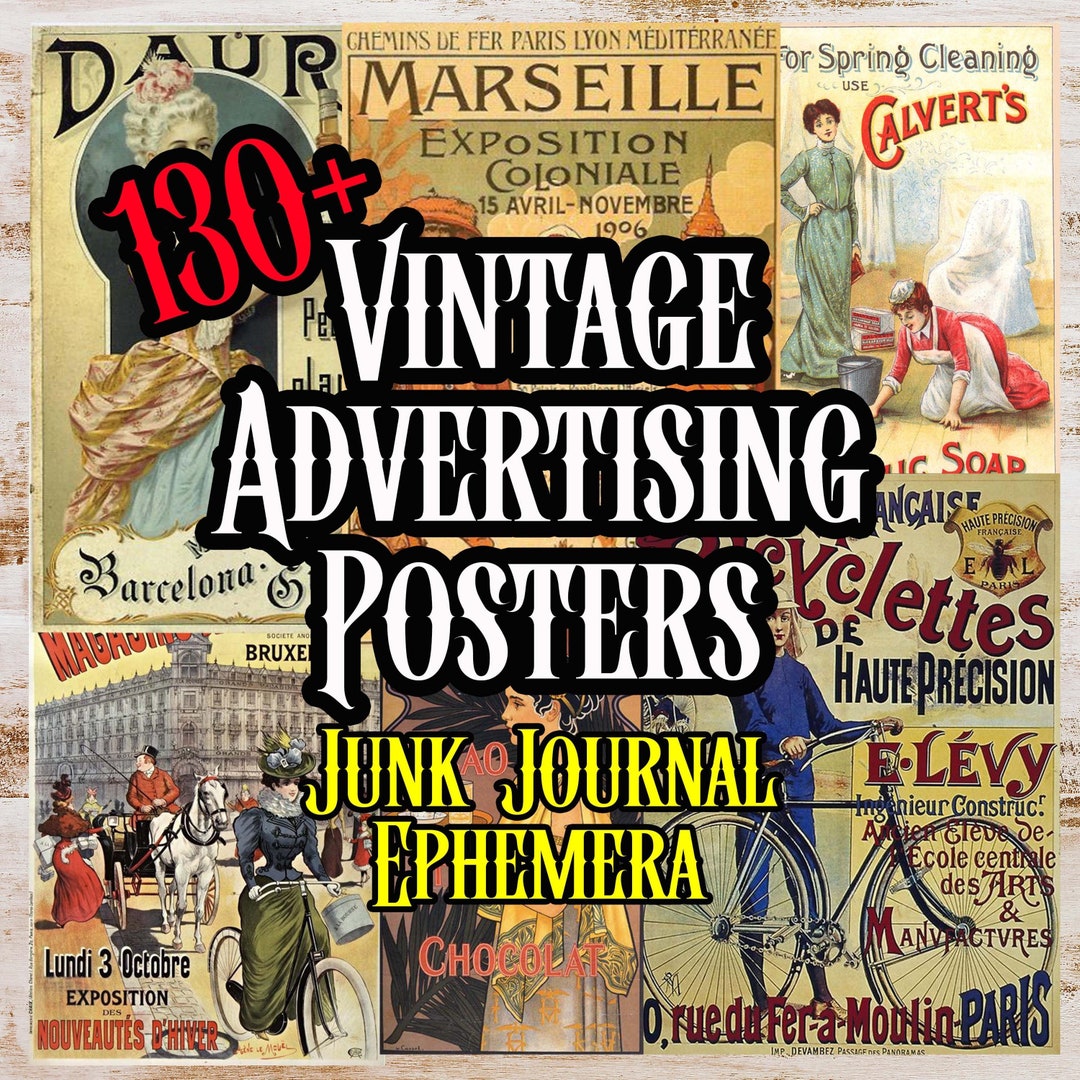 Vintage Advertising Junk Journal Ephemera Collage Sheets Junk Journal ...