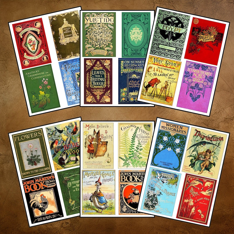 Authentic Vintage Book Covers Ephemera Bundle 50+ Printable Book Covers ...