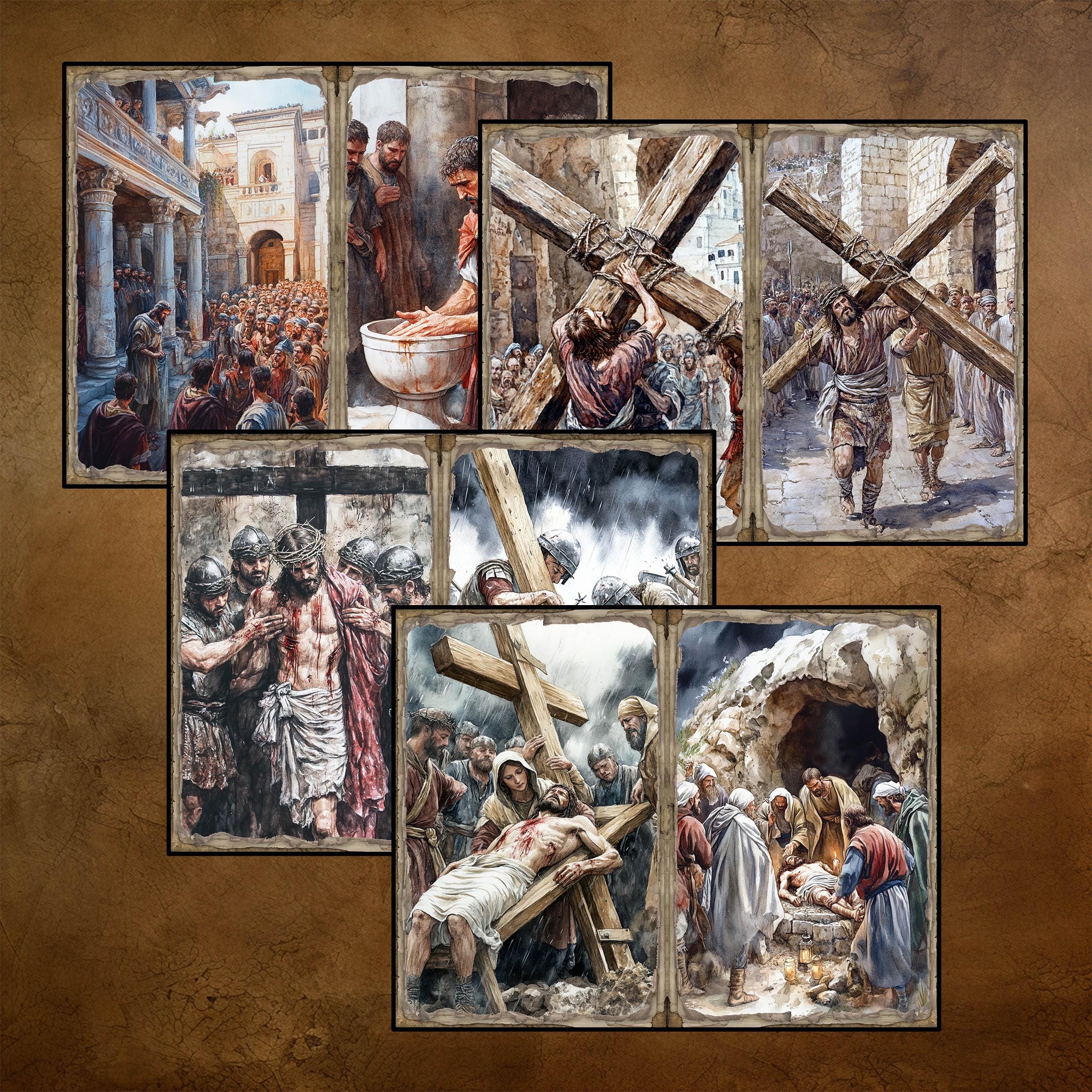Stations of the Cross Junk Journal Kit, Christian Faith Printable ...