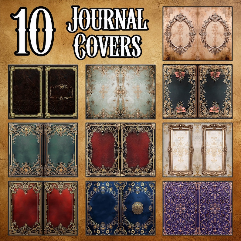Antique Junk Journal Covers Printable Pages Scrapbooking Collage ...