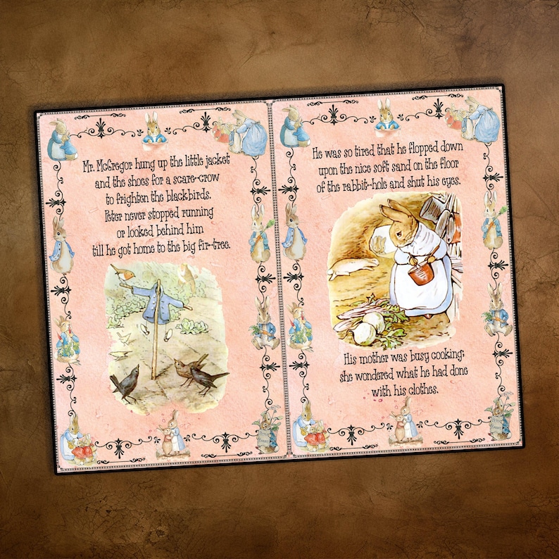 Vintage Adventures of Peter Rabbit Junk Journal Kit Boy Girl Childrens ...