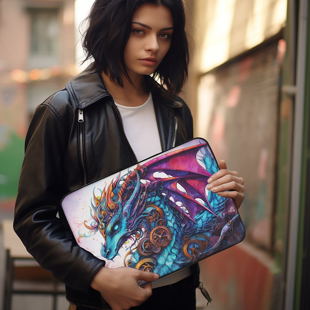 Steampunk Dragon Laptop Sleeve Fantasy Dragon-themed MacBook Laptop ...