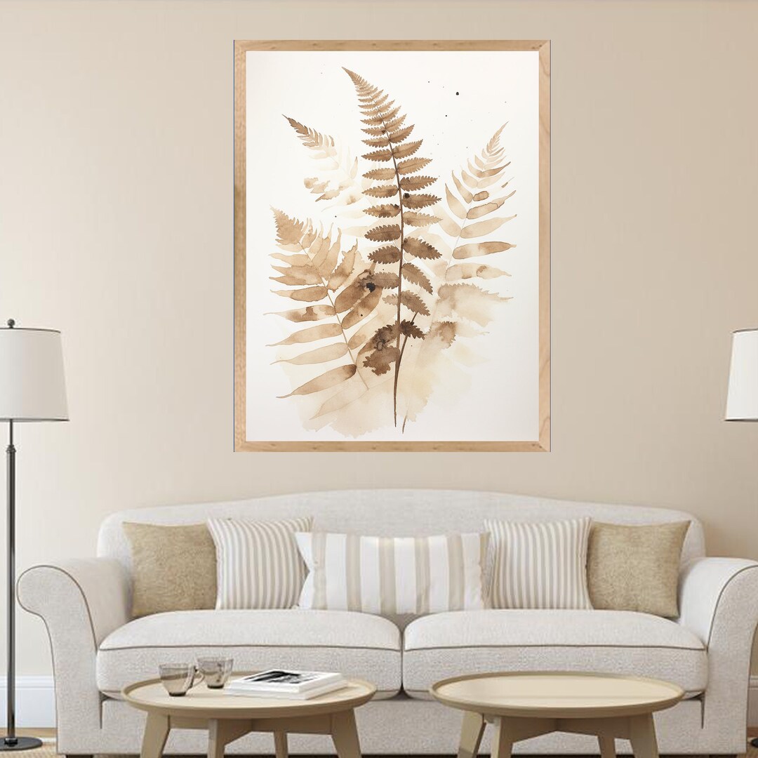 Botanical Fern 3 Digital Png Print, Nature Poster Print, Earthy Tones ...