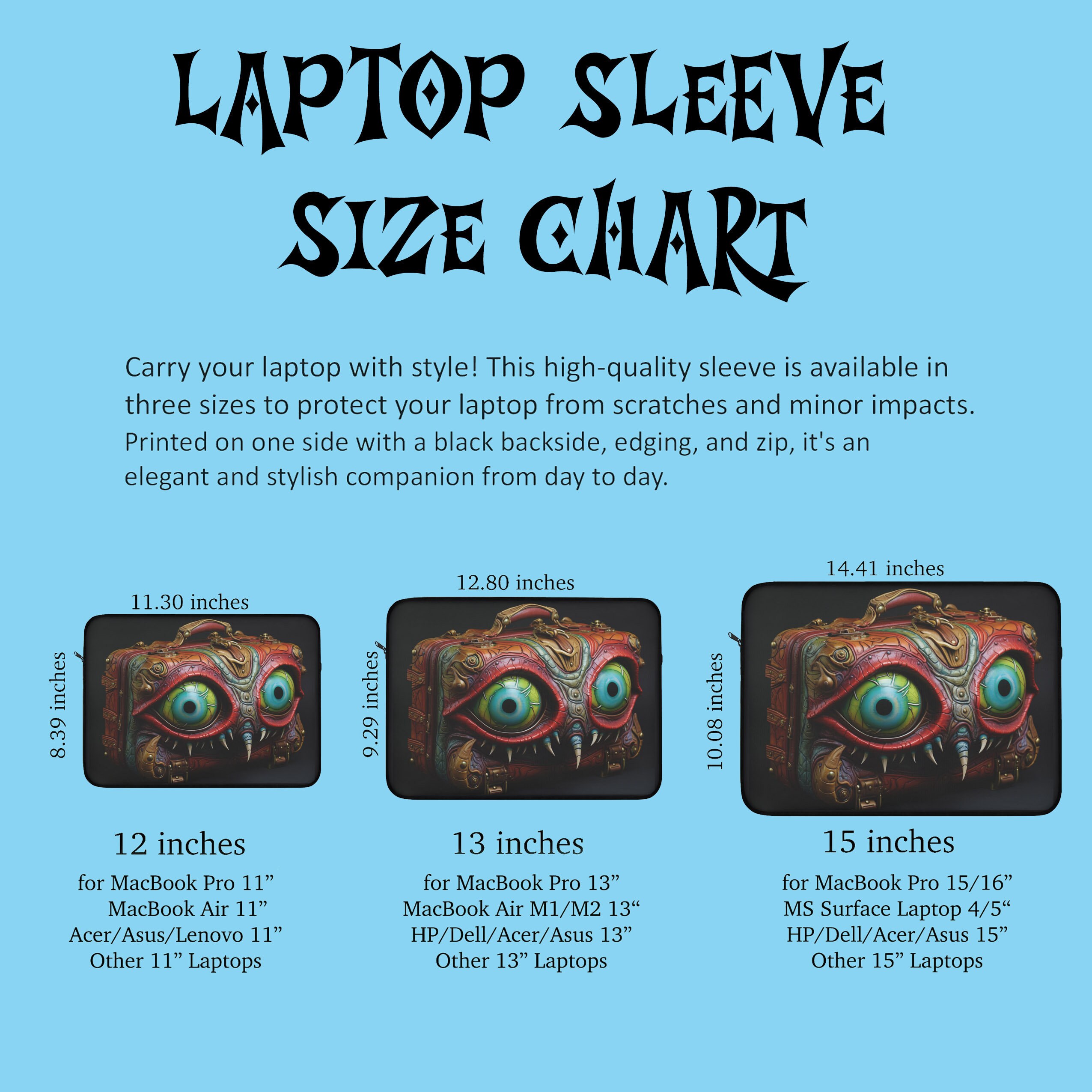 Dungeons and Dragons Mimic Laptop Sleeve MacBook Padded Protection Bag ...
