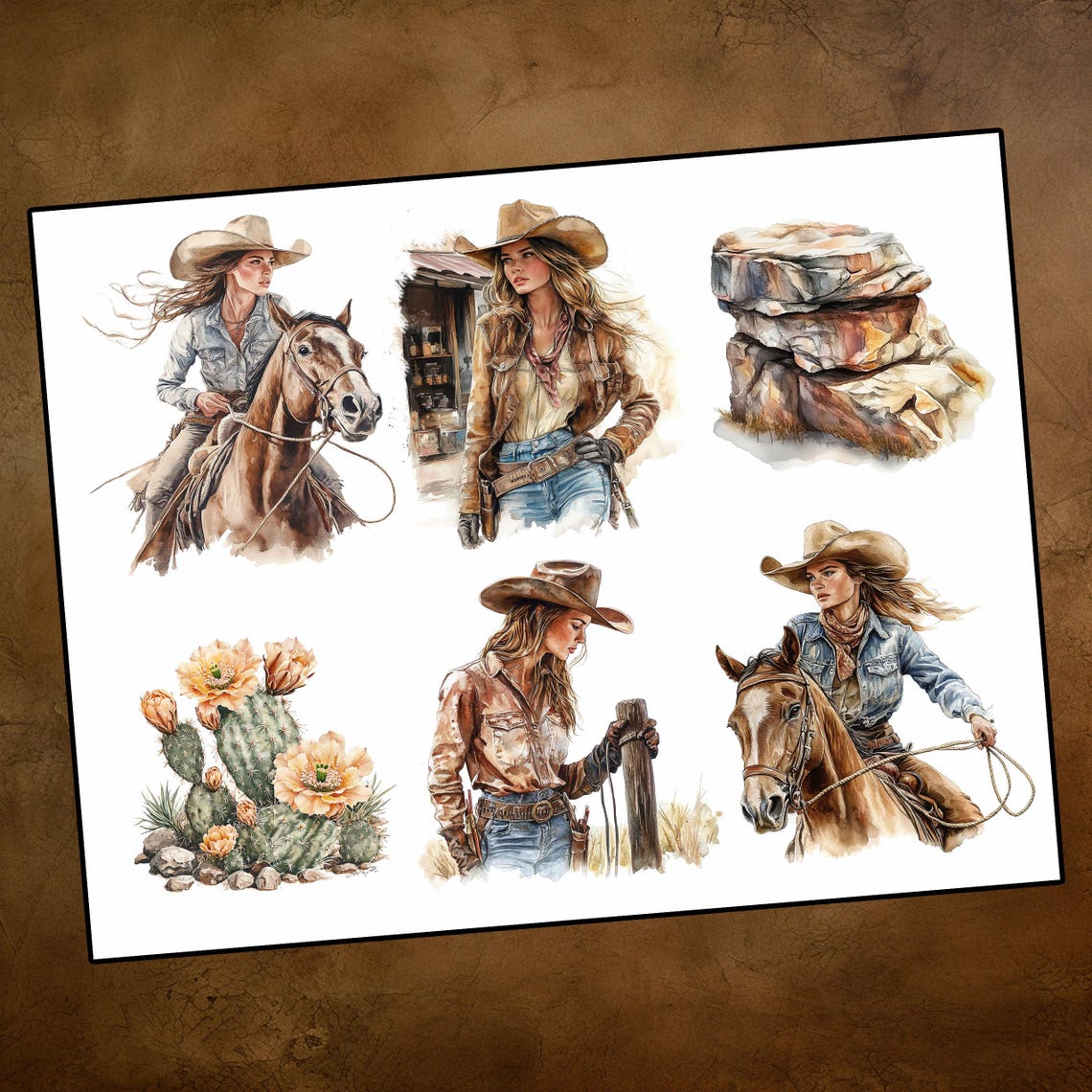 Western Cowboys Cowgirls Junk Journal Ephemera Printable Pages Journal ...