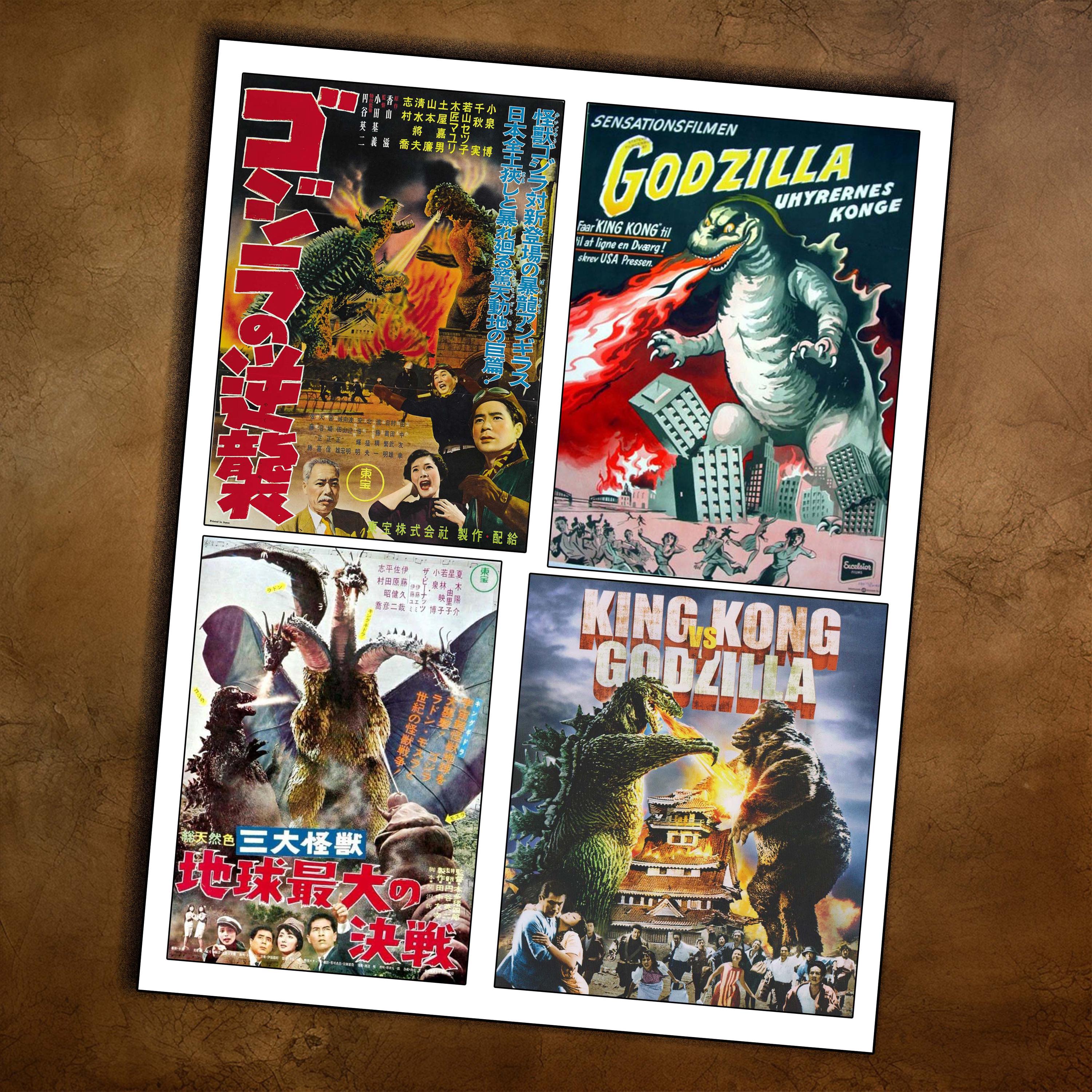 Retro Vintage Godzilla Movie Poster Clipart Ephemera Junk Journal Sci ...