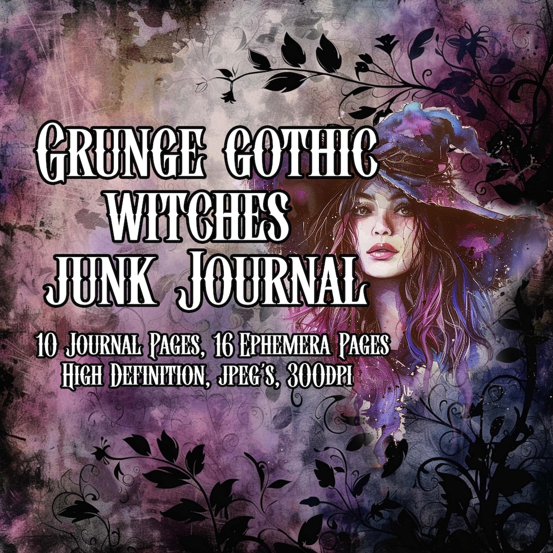 Grunge Gothic Witches Junk Journal Printable Pages Scrapbooking Collage ...