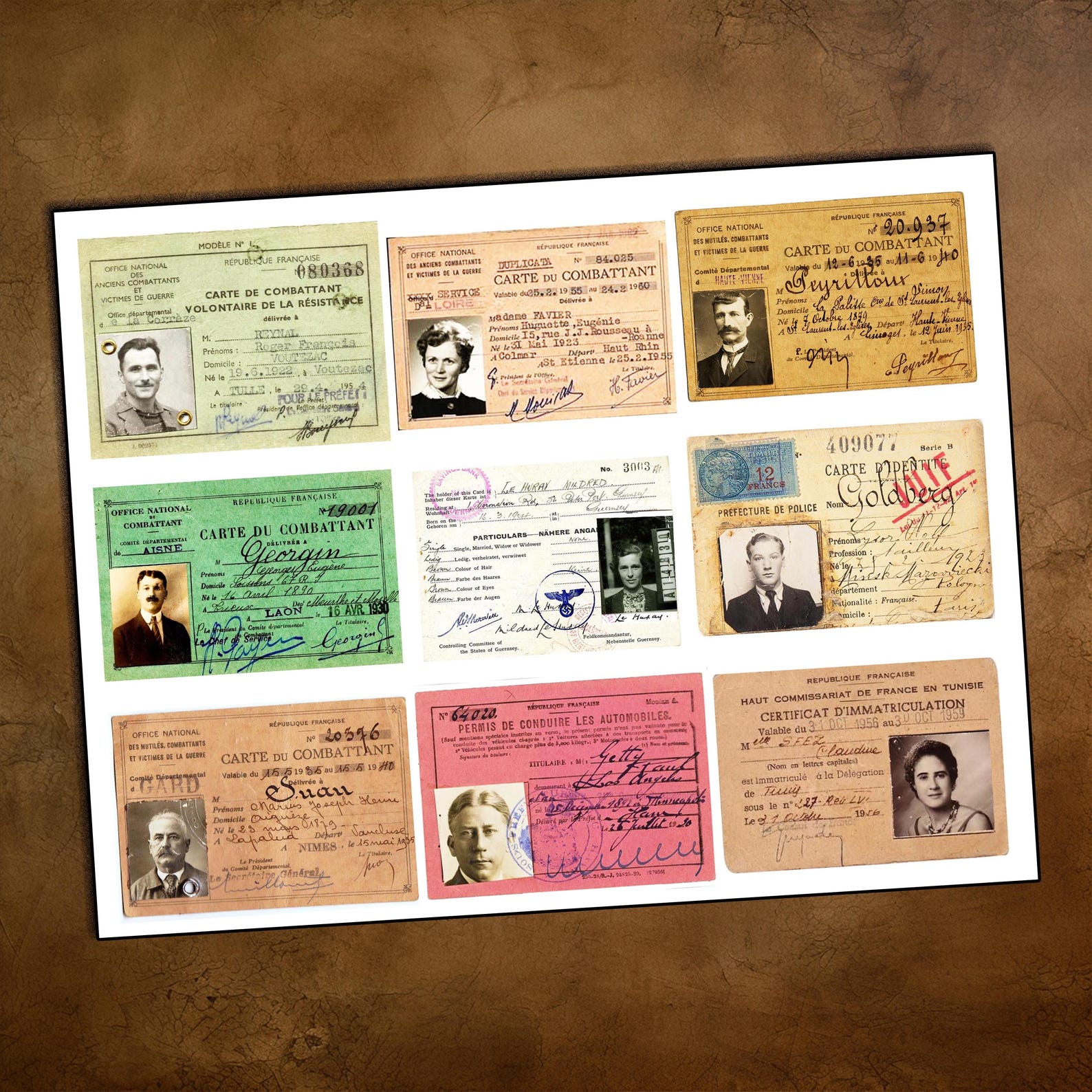 Authentic Vintage Identity Cards and Passports Ephemera Bundle 50 ...