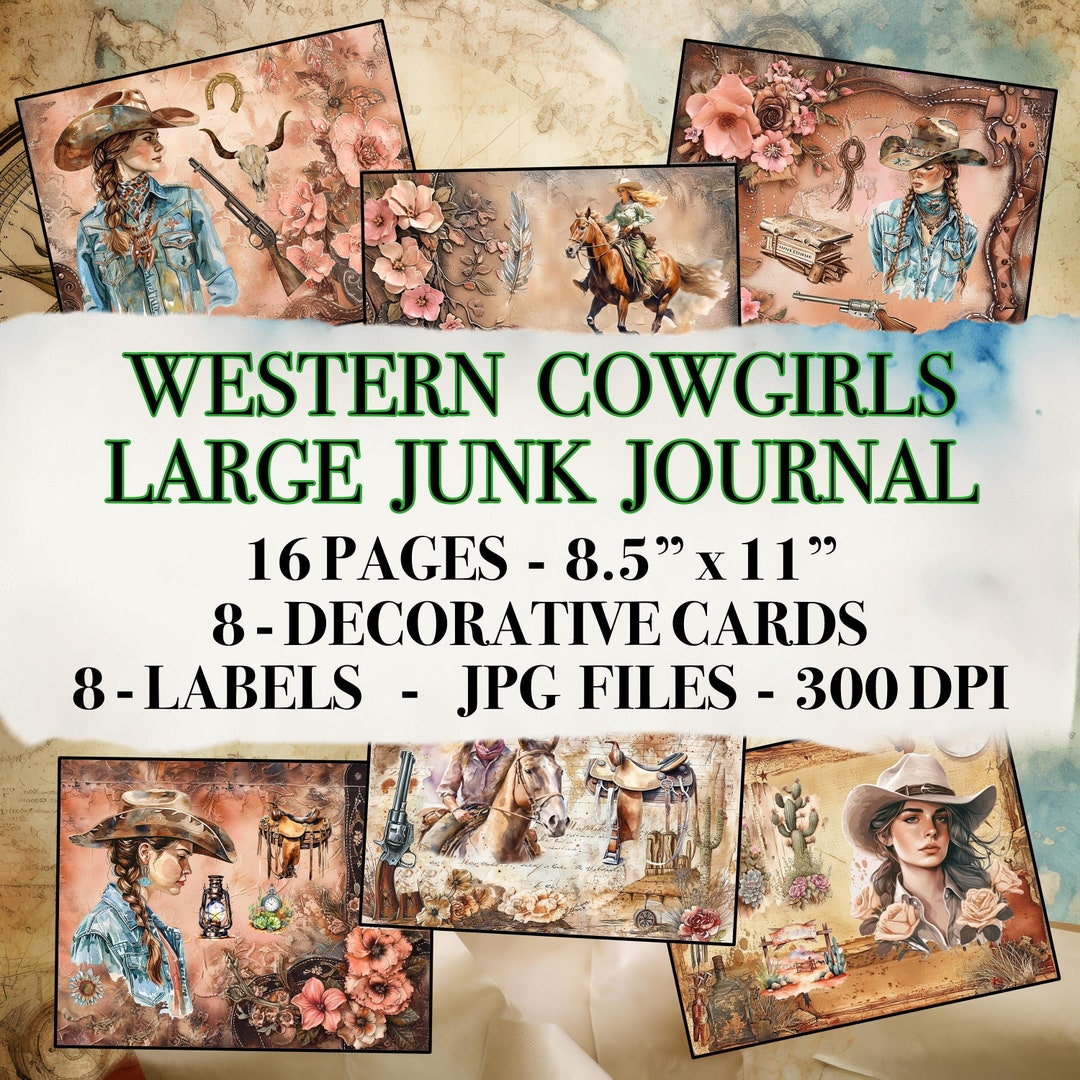 Western Cowgirls Junk Journal Printable Pages Journal Printable ...