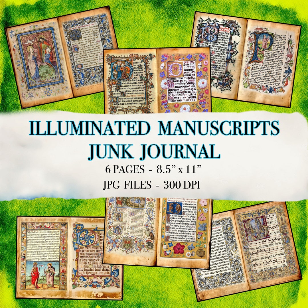 Illuminated Manuscripts Vintage Junk Journal Printable Pages ...