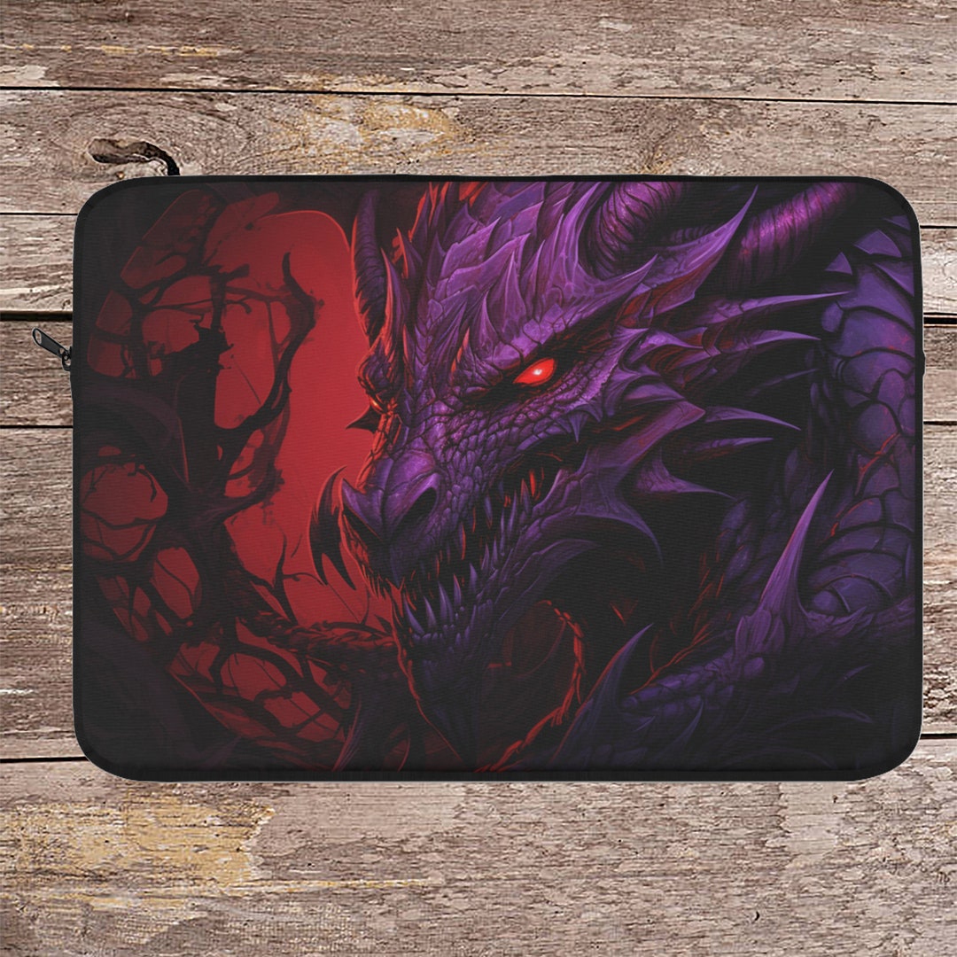 Purple Dragon Laptop Sleeve, Fantasy Dragon-themed Laptop Sleeve ...