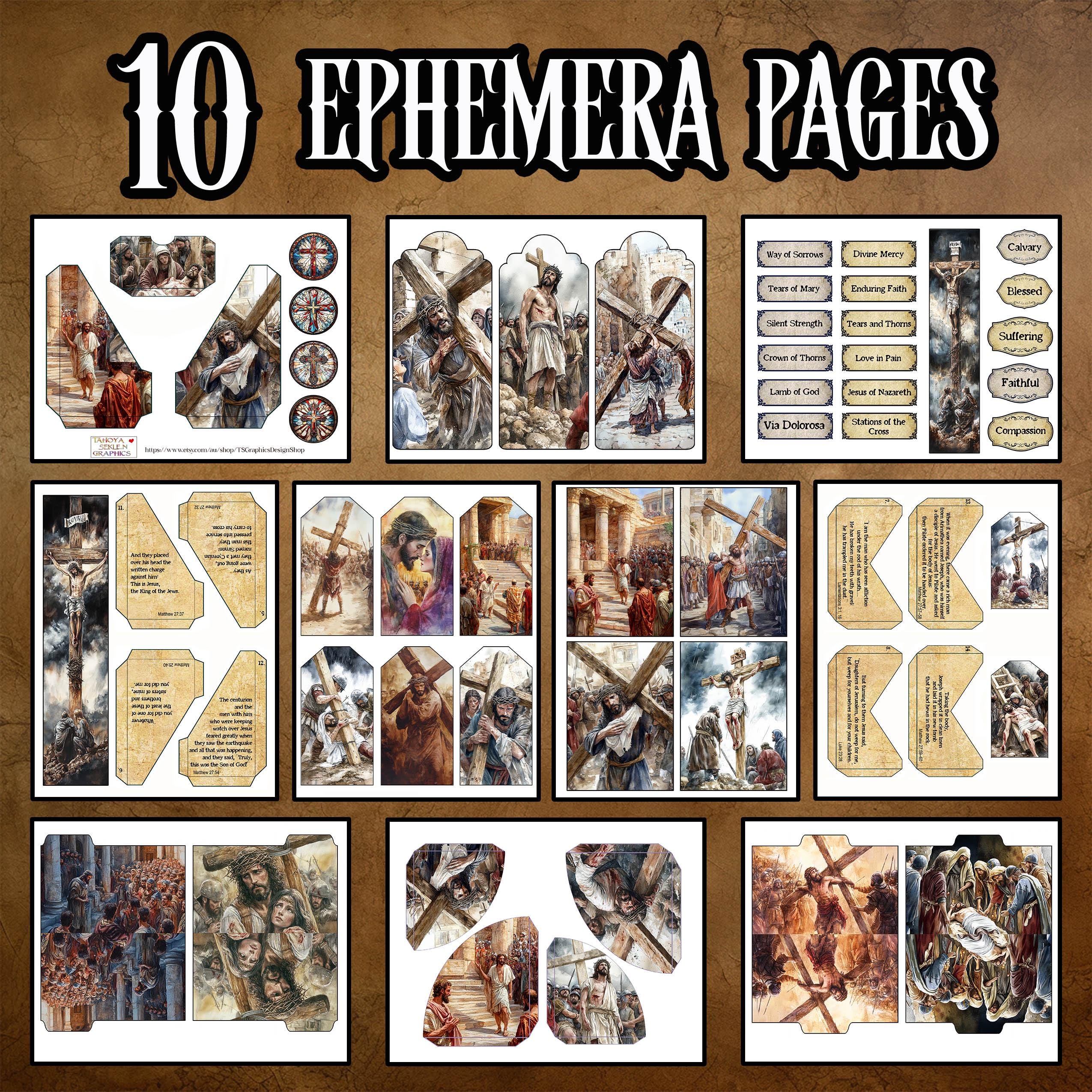 Stations of the Cross Junk Journal Kit, Christian Faith Printable ...