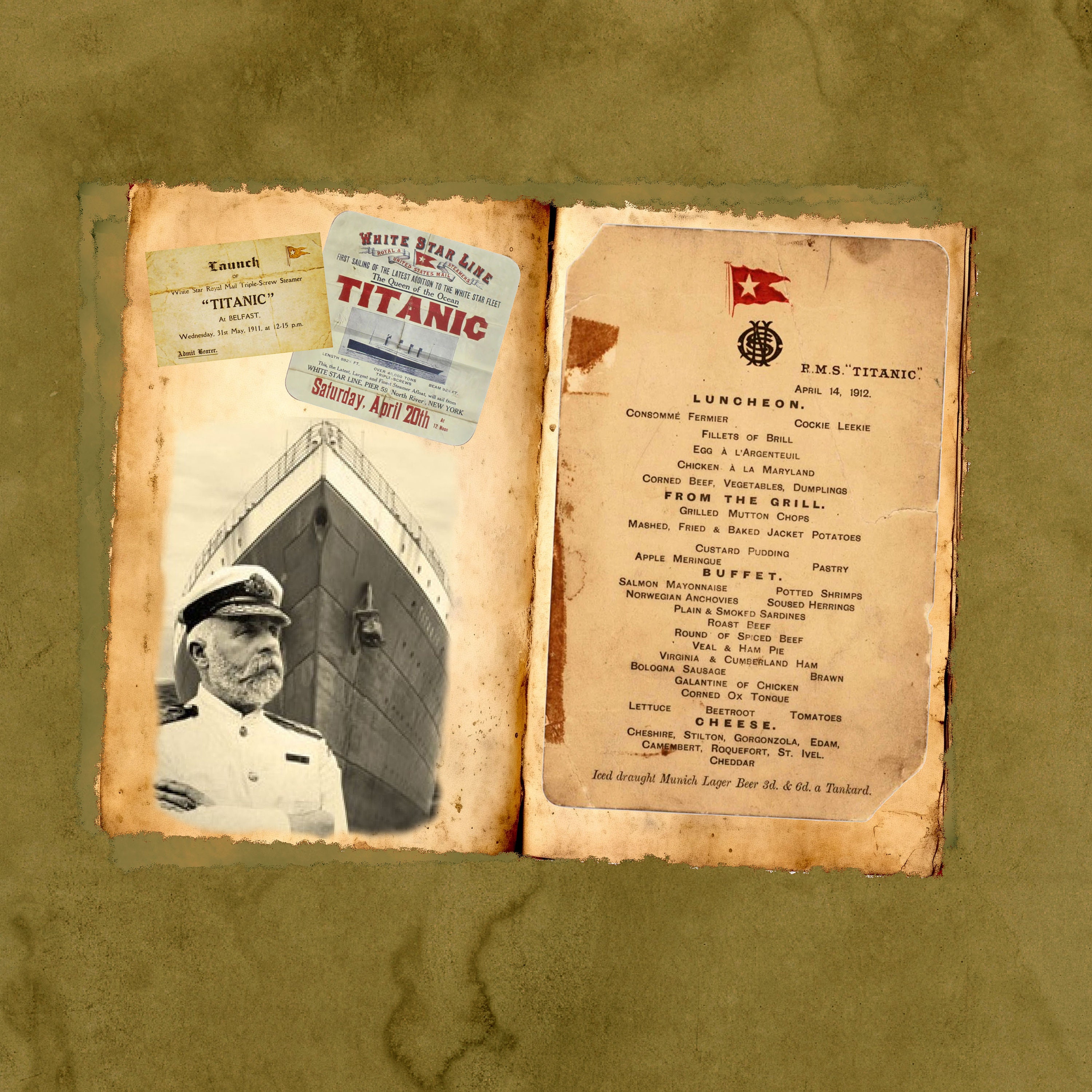 Titanic Ephemera Vintage Junk Journal Printable Pages Scrapbooking ...