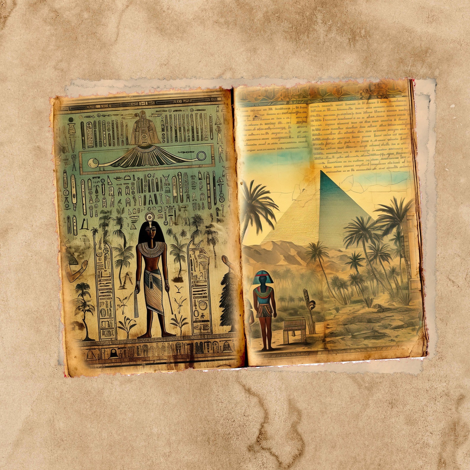 Vintage Ancient Egypt Junk Journal Printable Pages Travel Journal ...
