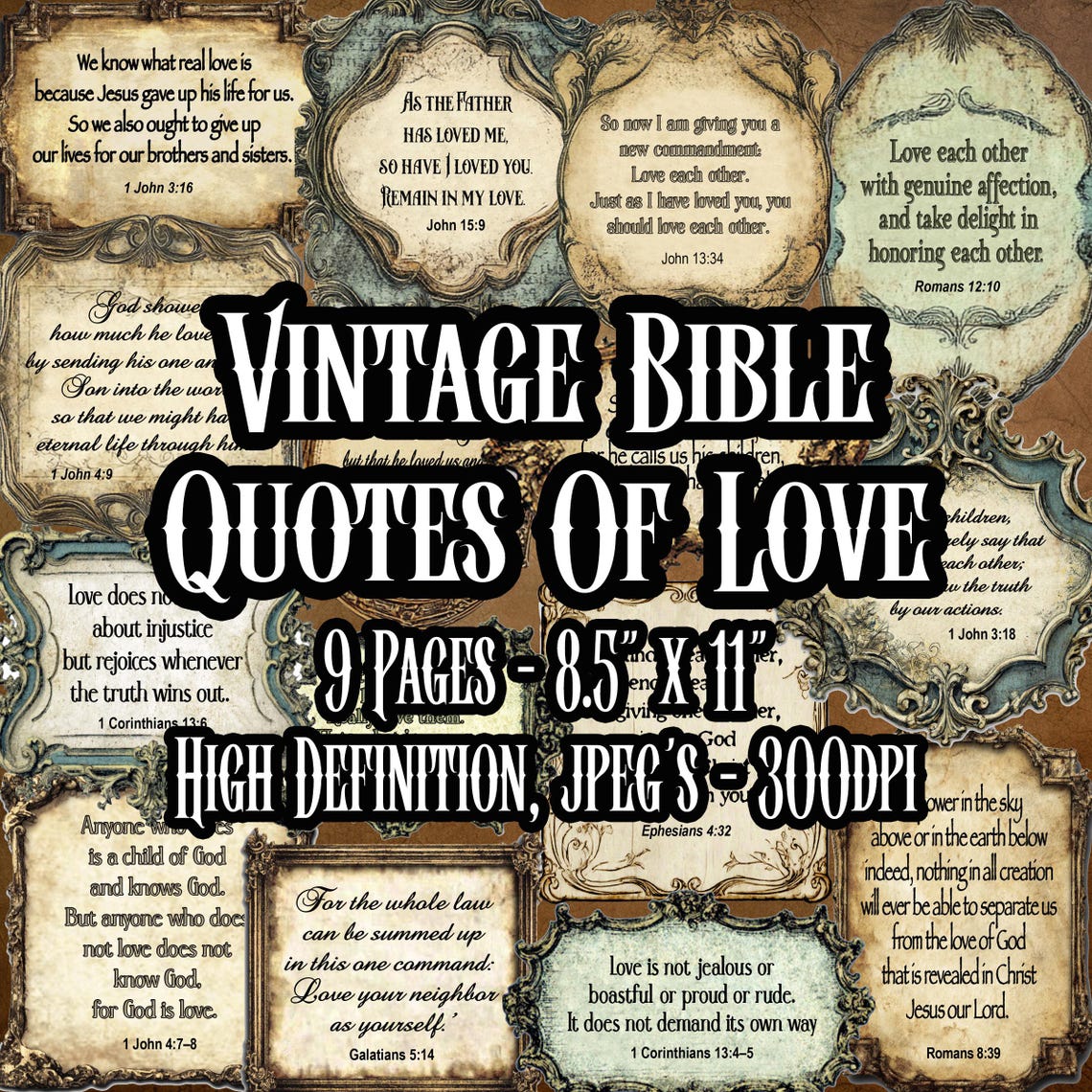 Vintage Bible Scripture Scraps Christian Printable Ephemera Verse ...