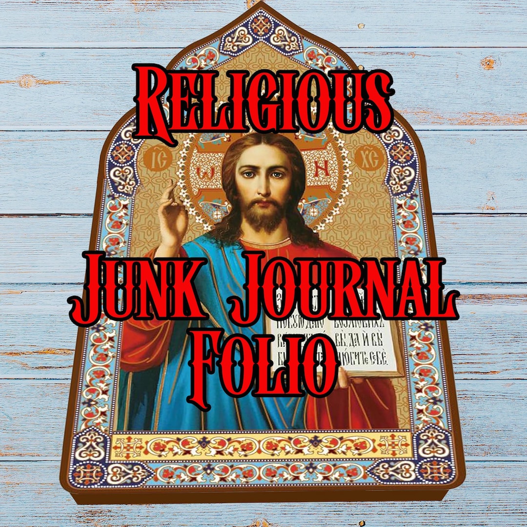 Religious Vintage Christian Ephemera Junk Journal Arched Folio Kit ...