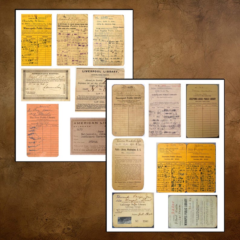 Vintage Library Ephemera – 35 Printable Library Cards for Junk Journals ...
