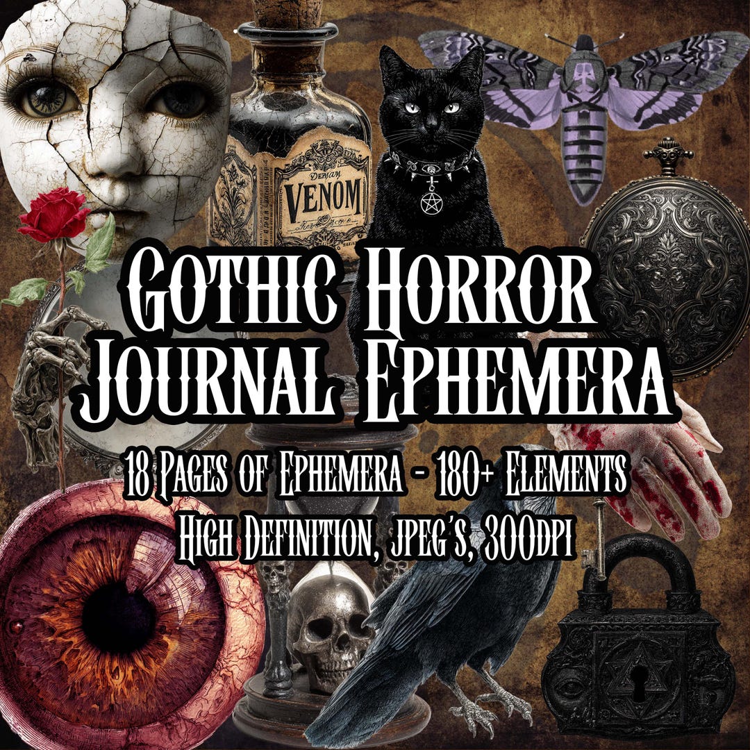Gothic Horror Junk Journal Ephemera 18 Printable Pages Scrapbooking ...