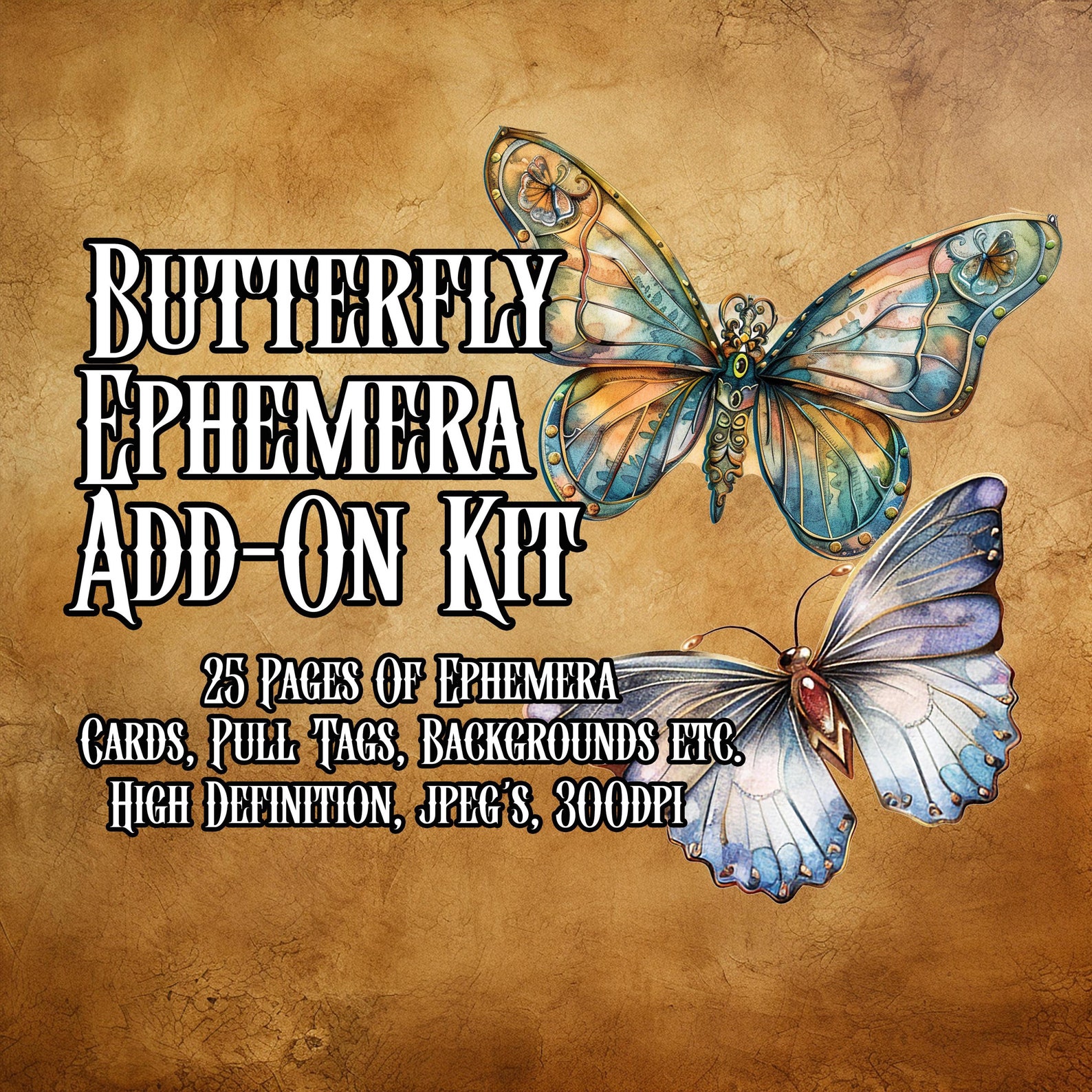 Vintage Butterfly Ephemera Add-on Bundle Over 100 Printable Butterfly ...