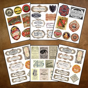 Vintage Classic Large Labels Junk Journal Ephemera Collage Sheets ...