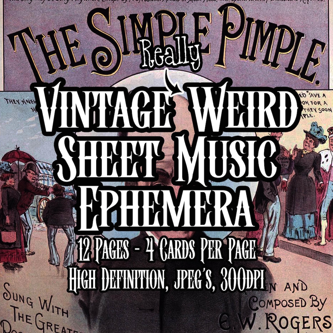 Vintage Weird Sheet Music Covers Ephemera Bundle 50+ Images Printable ...