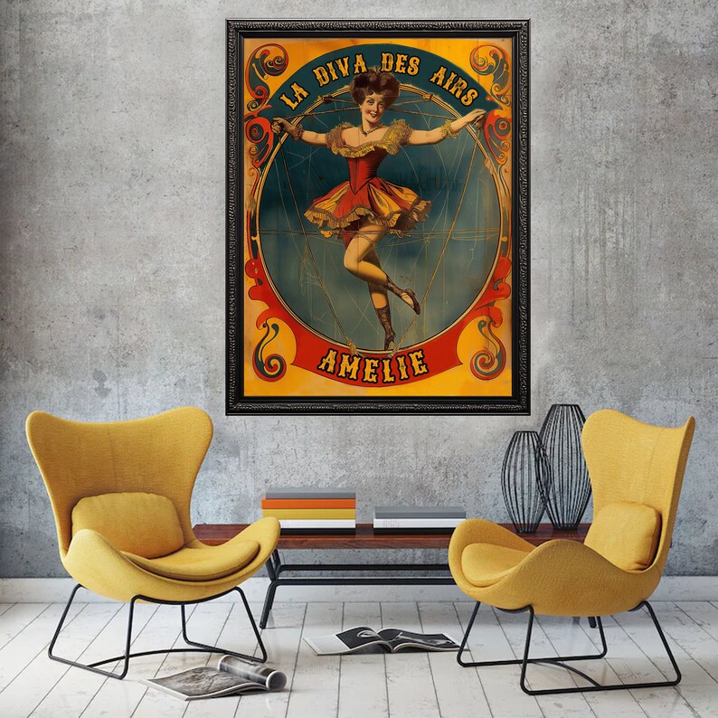 Circus Freak 'amelie' diva of the Air Retro Digital Art Print Carnival ...