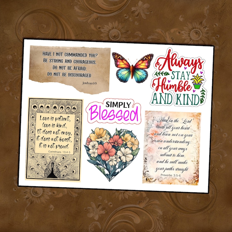 Bible Scripture Scraps #2 Christian Printable Ephemera Verse Prayer ...